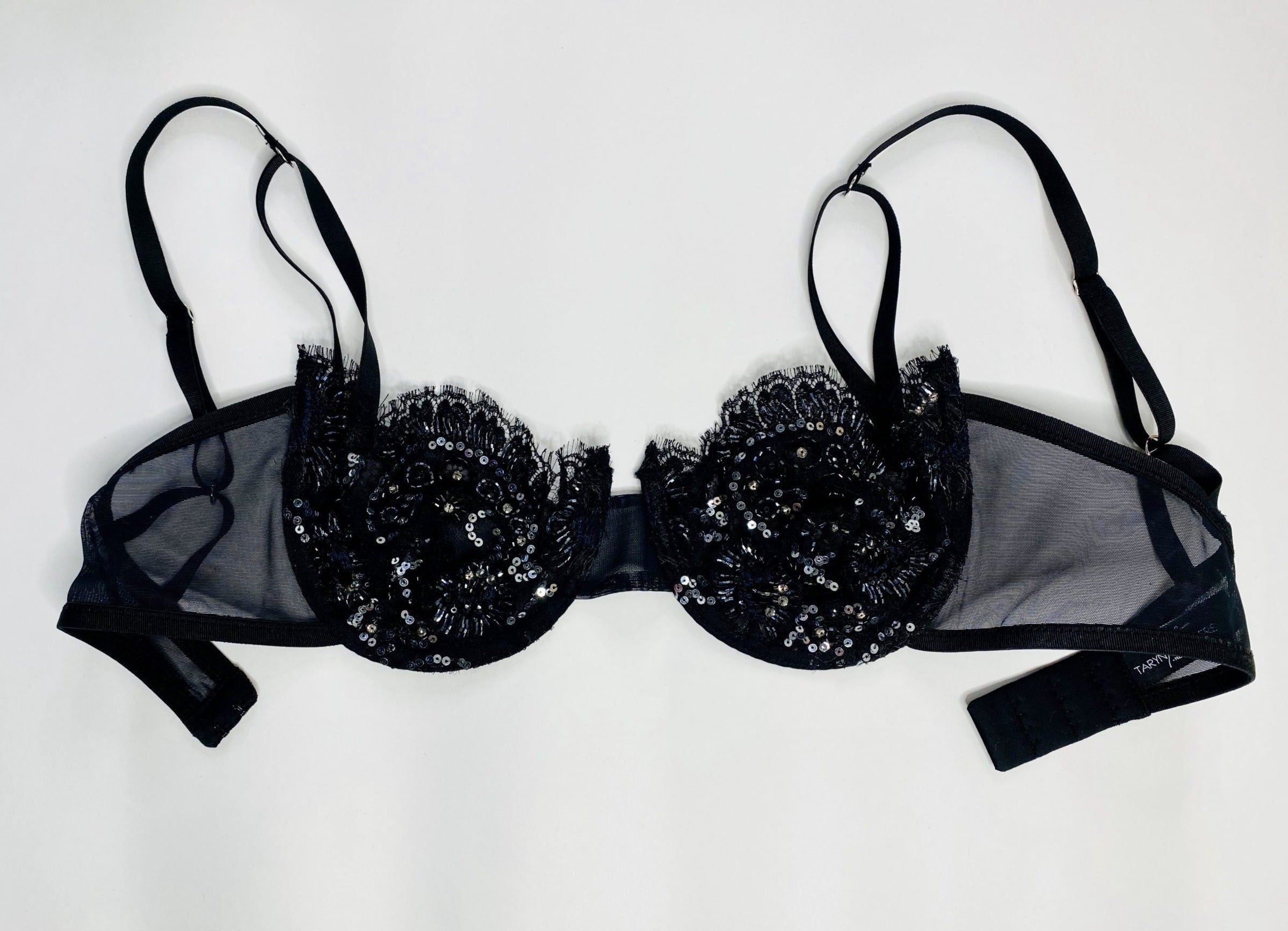 Luxury French Beaded Lace Balconette Bra - Margot Balconette – Taryn ...
